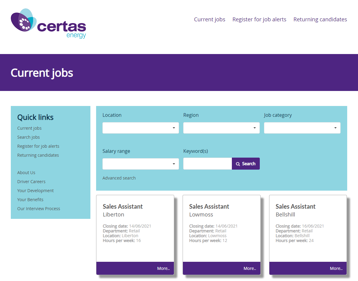 Certas Energy - Jobtrain